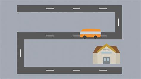 Animating Flat Illustration Of The School Bus Trip Stock Video