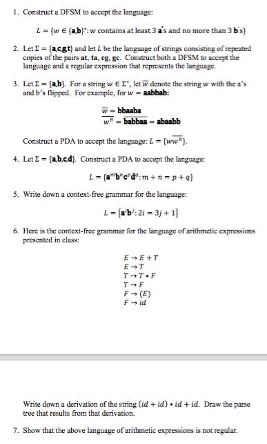 Solved 1 Construct A Dfsm To Accept The Language L W €