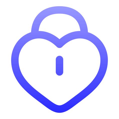 Icono De Bloqueo De Corazón Generic Gradient Outline