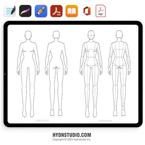 A4 Female Fashion Design Figure Template For Sketching And Illustrations Etsy