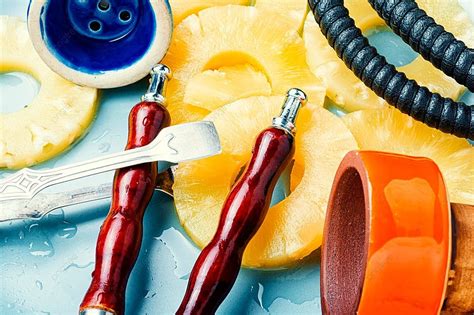 Ananasturkish 파인애플 물 담뱃대 파인애플 맛 물 담뱃대 동양 흡연 물 담뱃대 담배 사진 배경 및 무료 다운로드를위한