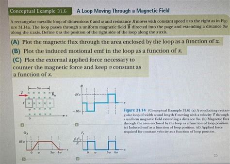 solved a loop moving through a magnetic field a rectangular