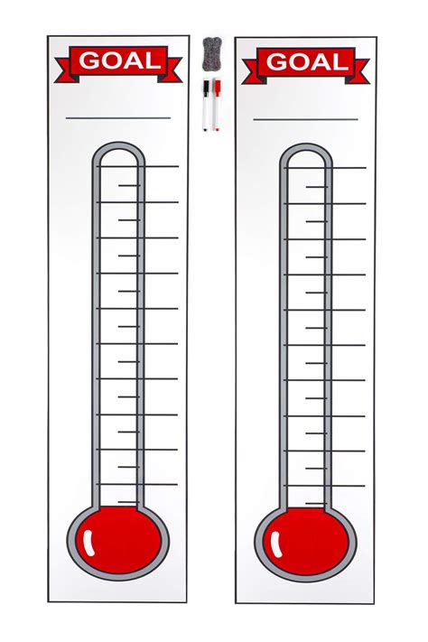 Amazon Goal Setting Chart Fundraising Thermometer 2 Pack Dry