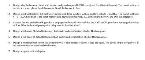 solved pleasr solve alldesign a half subtractor circuit with