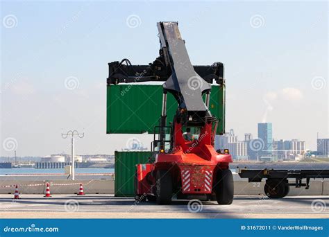 Container Handler Stock Image Image Of Loaded Heavy 31672011