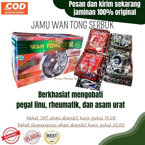 Jual 1 Sachet Jamu Wan Tong Serbuk Original Jamu Pegal Linu Asam Urat