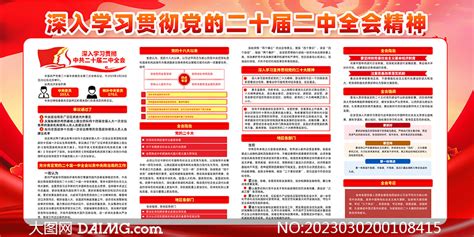 深入学习贯彻党的二十届二中全会精神展板大图网图片素材