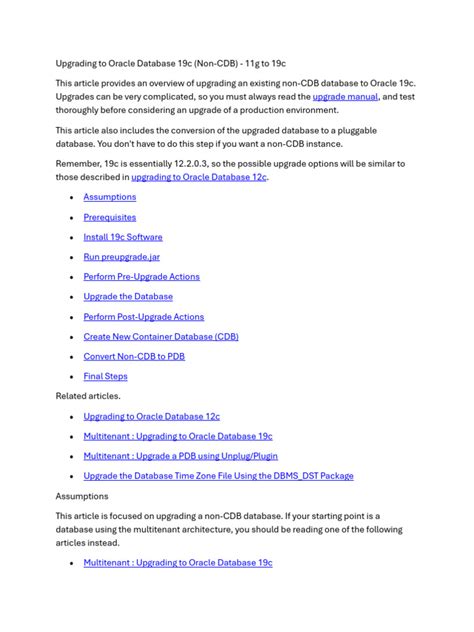 Upgrading To Oracle Database 19c Pdf Databases Database Schema
