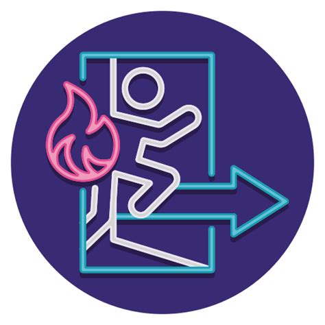 Fire Exit Flaticons Flat Circular Icon