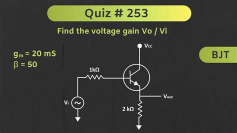 BJT Emitter Follower Solved Example Quiz 253 YouTube
