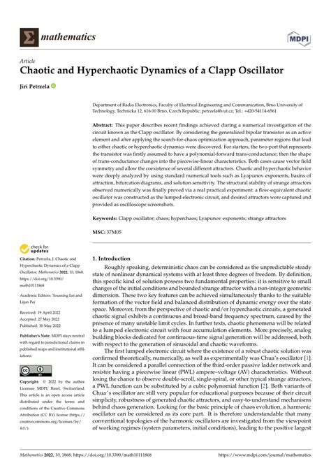 pdf chaotic and hyperchaotic dynamics of a clapp oscillator