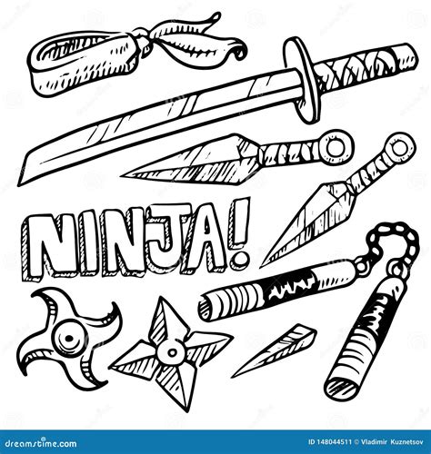 Ninja Weapons Vector Logo 198507037