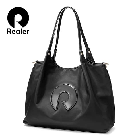 Realer 여성 숄더 가방 옥스포드 헝겊 여성 캐주얼 토트 숙녀 큰 핸드백 2018 여성을위한 새로운 패션 에코 가방 고품질