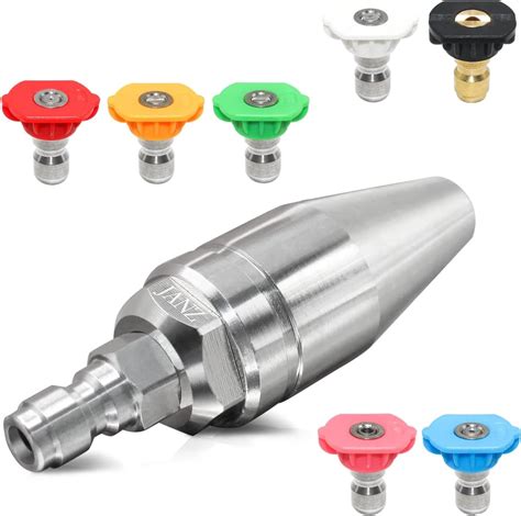 Amazon 4000psi 高圧洗浄機回転ノズル耐摩耗性自己回転 4000psi 水スプレー 360°回転流ノズル エア工具パーツ
