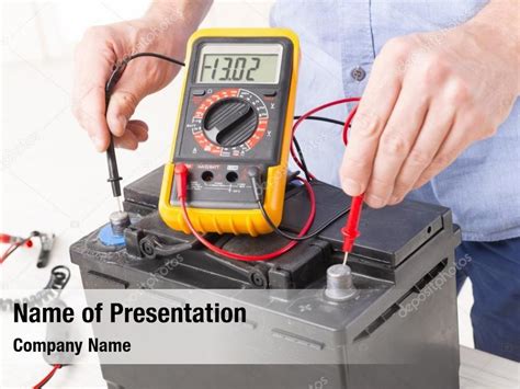 Battery Testing Car Digital Multimeter Powerpoint Template Battery