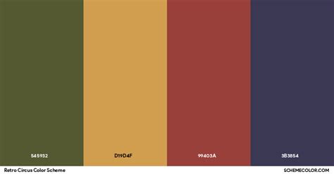 Retro Circus Color Scheme Palettes