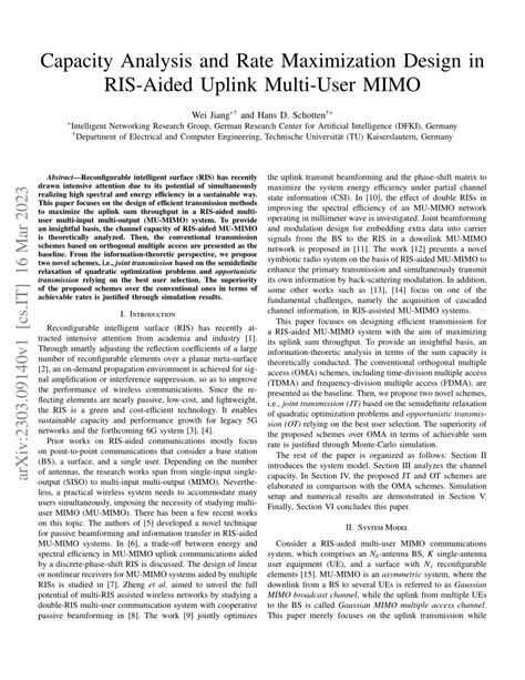 Pdf Capacity Analysis And Rate Maximization Design In Ris Aided
