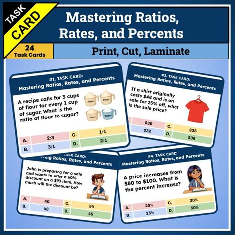 2025 Teks Math 7 4a Task Card Mastering Ratios Rates And Percents