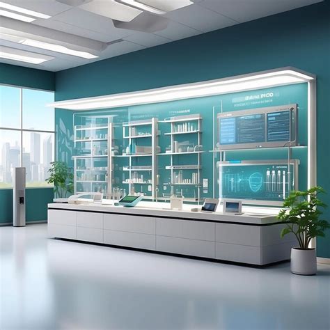 Premium Photo Showcase A Biology Lab With Interactive Digital