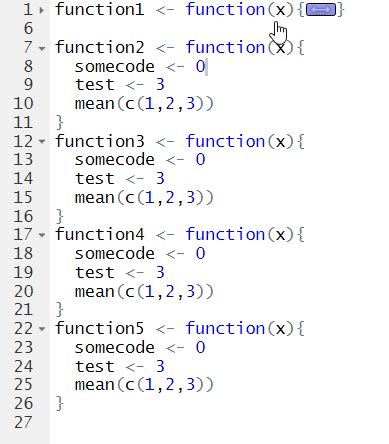 Rstudio Folding All Functions In A R Studio Script Stack Overflow