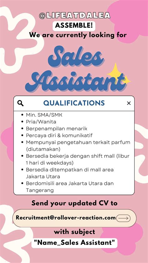 Shania Yara Salsabila On Linkedin Sales Assistant Hiring Saat Ini Alchemist Fragrance Sedang