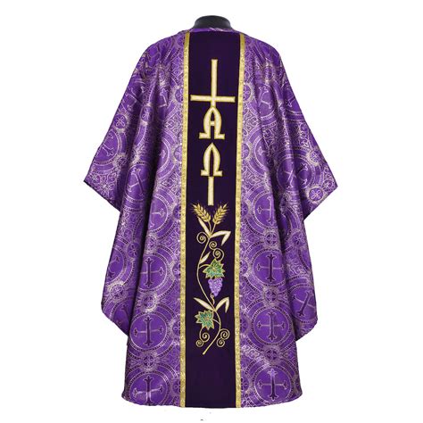 M03 Metallic Purple Gothic Vestment Stole Set Purple Gothic Low