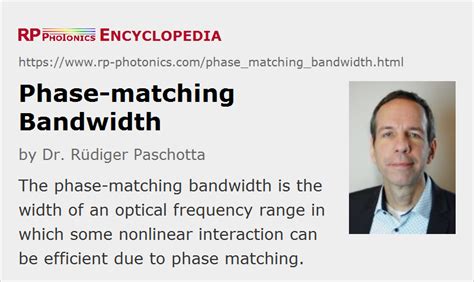 Phase Matching Bandwidth Nonlinear Frequency Conversion Group Velocity Mismatch