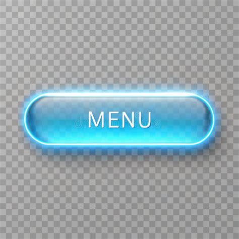 Transparent Glowing Menu Button With Animated Hover Effects Stock Illustration Illustration Of