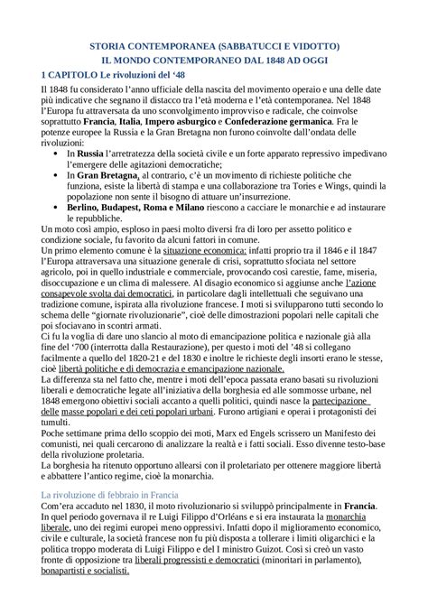 Riassunto Primo Capitolo Sabatucci Docsity