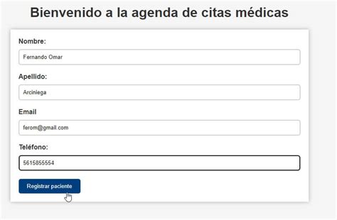 Agenda De Citas Médicas 2 Crear El Formulario De Registro Del