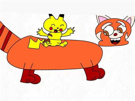 Pikachu Like Riding The Mei Lee Red Pand By Erickolivares On Deviantart