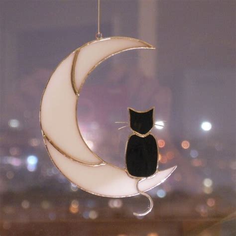 Handmade Stained Glass Cat Suncatcher Etsy
