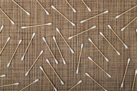 Cotton Swabs Pattern Eco Natural Paper Ear Sticks Texture Background