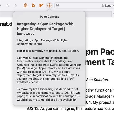 Create A Safari Extension To Extract Article Content Kunatdev