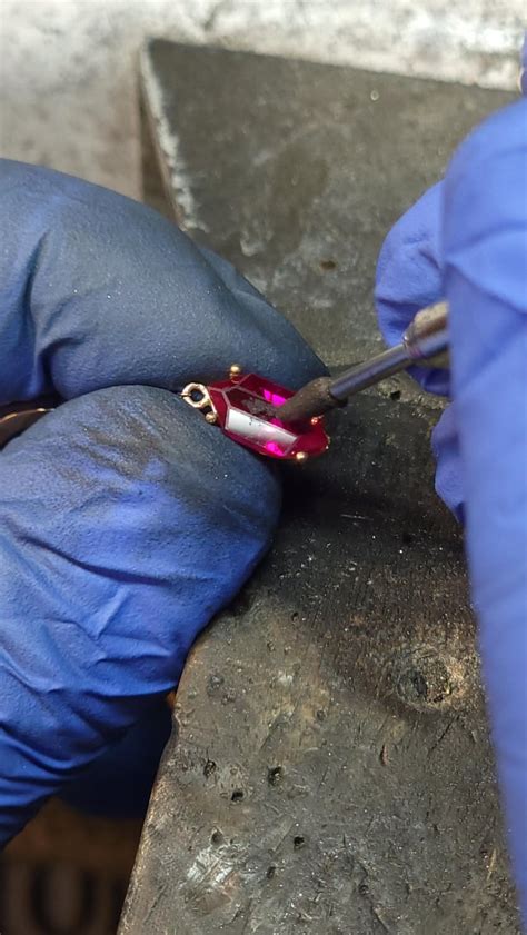 Made A Zelda Inspired Earring With A Created Ruby Rupee I Cut The Ruby Is 10x5 5mm And Is About