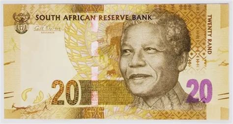 África Do Sul Bela Cédula 20 Rand Elefantes Nelson Mandela
