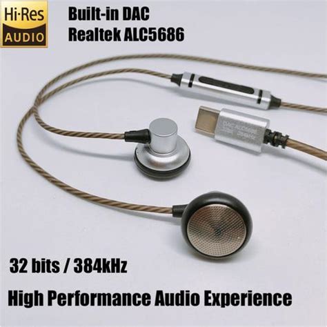 Jual High Resolution Type C Headset Built In Dac Alc5686 Earphone Usb C Black Kab Tangerang