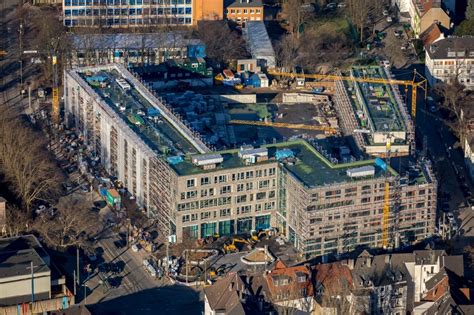 Essen Aus Der Vogelperspektive Baustelle Zum Neubau Einer Mehrfamilienhaus Wohnanlage