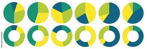 Pie Chart Set Circle Icons For Infographic Wheel Round Diagram Part