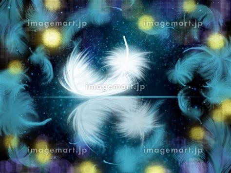 美しい星空が輝く宇宙に漂う天使の白い羽根と黄色い蝶々のファンタジー風景画イラスト 201282200 イメージマート