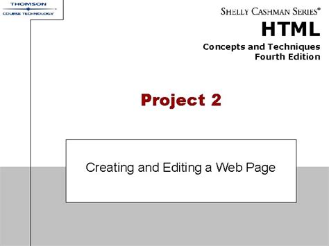 Html Concepts And Techniques Fourth Edition Project 2