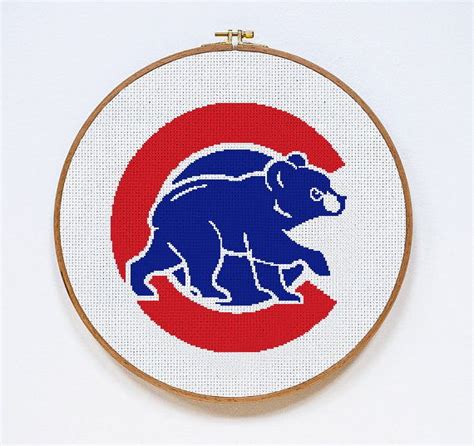 Chicago Cubs Baseball Logo Counted Cross Stitch Pattern Cross Stitch