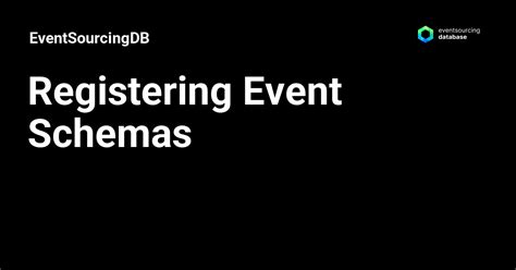 Registering Event Schemas Eventsourcingdb