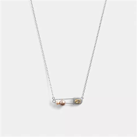Signature Safety Pin Pearl Necklace Coach®