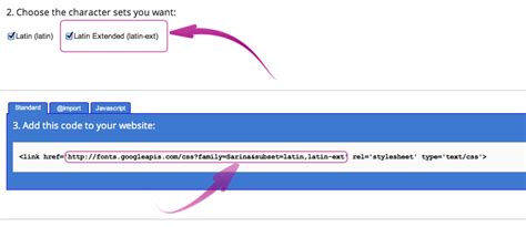 Special Google Font Characters Not Appearing In Joomla