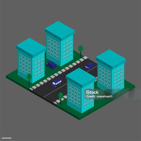 İsometric Modern Buildings İsometric Futuristic City Vector向量圖形及更多仰視圖片