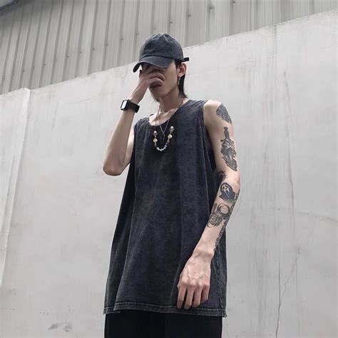 🔥พร้อมส่ง🔥เสื้อแขนกุด ฟอกวินเทจ A08 Shopee Thailand