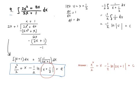 Grade 12 Calculus Integrals With Long Division How Do I Solve This