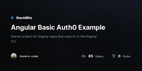 Angular Basic Auth0 Example Stackblitz
