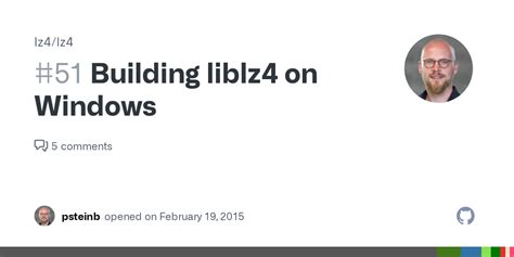 Building Liblz4 On Windows · Issue 51 · Lz4lz4 · Github